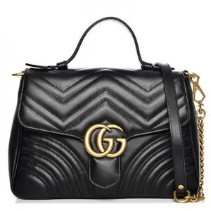 Gucci Gg Marmont Small Top Handle Bag - Black