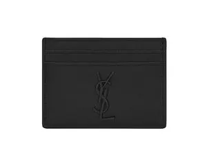 Saint Laurent Cassandre Card Case Black Logo - Matte Black