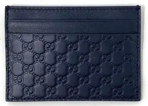 Gucci Card Case Microssima - Navy Blue