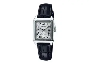 Casio Analog Watch With Leather Band - Stainless Steel