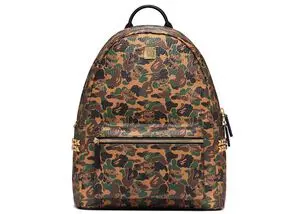 Mcm X Bape Stark Backpack Medium Visetos Camo