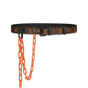 LOUIS VUITTON Signature Belt Monogram Chains 35mm - Brown/orange