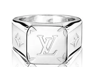 LOUIS VUITTON Signet Ring Engraved Monogram - Palladium