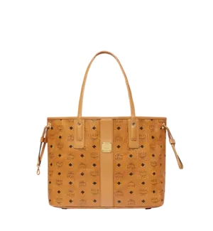 Mcm Reversible Liz Shopper Visetos Medium - Cognac