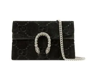 Gucci Dionysus Gg Velvet Super Mini - Black