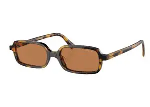 Miu Miu Rectangle Full Rim Sunglasses - Havana/brown (0mu 11zsf Vau2z1)