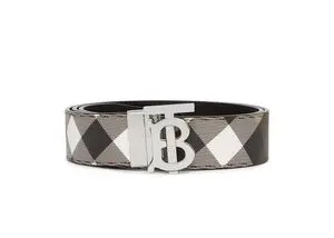 Burberry Reversible Monogram Motif Check Belt - Dark Birch Brown