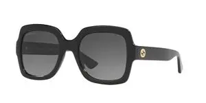 Gucci Gg Logo Rectangle Sunglasses - Black/gold (gg1337s 002)