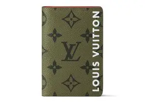 LOUIS VUITTON Pocket Organizer - Khaki Green/vermillion Red