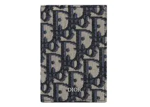 Dior Card Holder Bifold Oblique Jacquard - Beige/black
