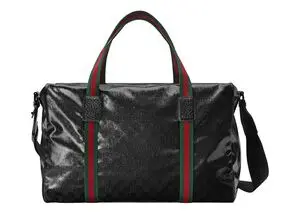 Gucci Large Duffle Bag With Web - Black