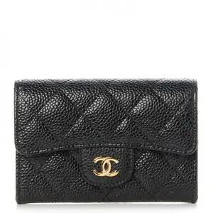 Chanel Card Holder Quilted Diamond - Black/burgundy