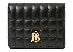 Burberry Quilted Leather Small Lola Folding Wallet - Black/light Gold