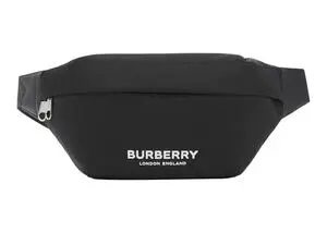 Burberry Logo Print Nylon Bum Bag - Black/white