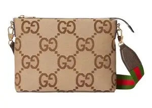 Gucci Jumbo Gg Messenger Bag - Camel/ebony