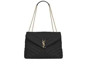 Saint Laurent Loulou Medium Matelasse Y Leather Bag - Black