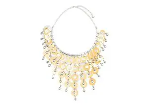 Rabanne Short Necklace Embellished With Beaded Discs - Silver/gold