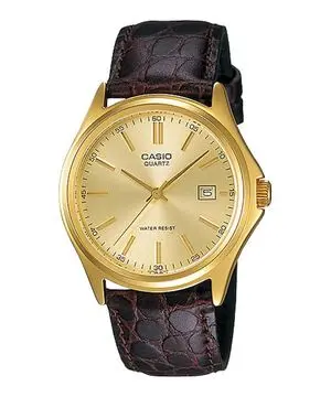 Casio Gold-tone Leather Strap Watch - Stainless Steel