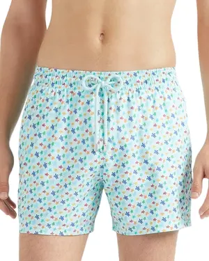 Vilebrequin Moorise 4.5" Printed Swim Trunks - Turquoise