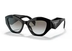 Prada Symbole Irregular Sunglasses - Black/silver (spr07y 1ab/0a7)