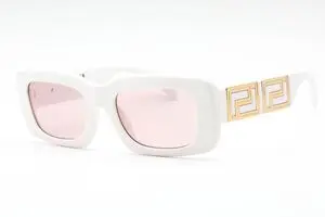 Versace Rectangle Full Rim Sunglasses - White/pink (ve4444u/314