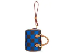 LOUIS VUITTON Damier Pop Mini Speedy Bag Charm - Blue