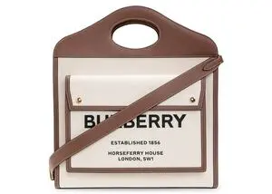 Burberry Medium Two-tone Canvas And Leather Pocket Bag