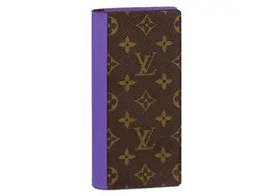LOUIS VUITTON Brazza Wallet Monogram Macassar - Brown/purple