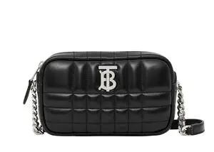 Burberry Quilted Leather Mini Lola Camera Bag - Black/silver/tone