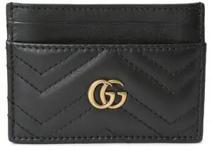 Gucci Gg Marmont Card Case Matelasse - Black