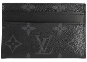 LOUIS VUITTON Card Holder Porte Cartes Double Monogram Eclipse - Black/grey