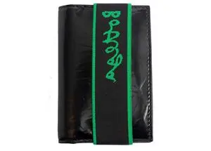 Bottega Veneta Elastic Band Bifold Card Case - Black/green