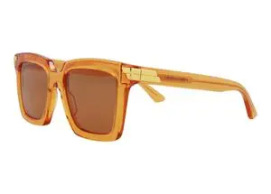 Bottega Veneta Full Rim Square Sunglasses - Orange/orange(bv1005s/30008310