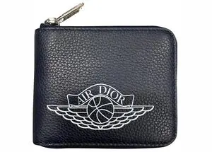 Dior X Jordan Wings Zip Wallet - Navy Blue