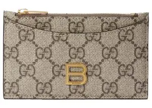 Gucci X Balenciaga The Hacker Project Zip Card Case - Beige/ebony