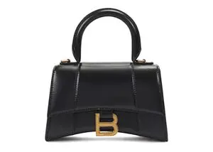 Balenciaga Hourglass Top Handle Xs - Black