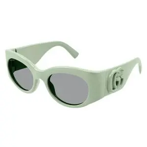 Gucci Oval Full Rim Sunglasses - Green/grey (gg1544s/003)