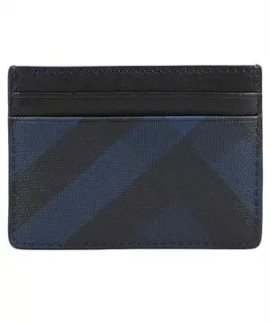 Burberry Check Card Case - Navy Blue