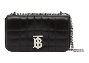 Burberry Quilted Leather Mini Lola Crossbody Bag - Black/silver/tone