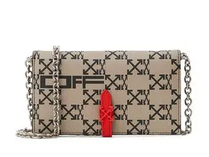 Off-White Chain Strap Wallet Arrows Monogram - Brown/black/red