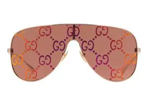 Gucci Mask Sunglasses Toned Metal Frame - Shiny Rose Gold/toned Metal Frame (‎755257 I3331 8060)