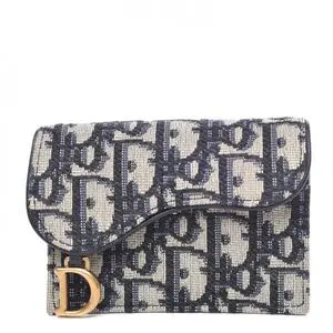 Dior Saddle Card Holder Oblique - Blue