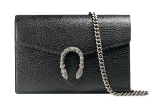 Gucci Dionysus Wallet On Chain Leather Mini - Black