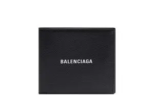Balenciaga Cash Square Folded Coin Wallet - Black/white