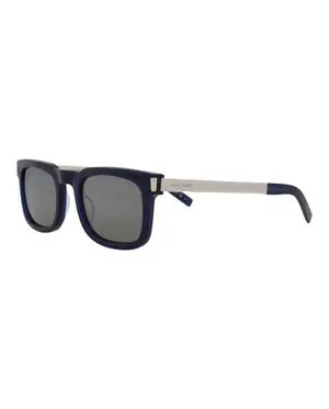 Saint Laurent Square Rectangle Sunglasses - Blue/silver (sl581/30014111