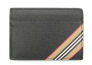 Burberry Icon Stripe Card Case - Black/beige