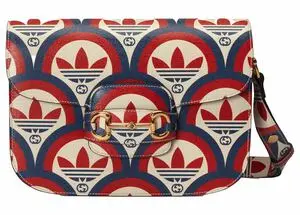 Gucci X Adidas Horsebit 1955 Shoulder Bag - Blue/red