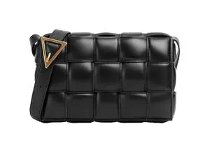 Bottega Veneta Padded Intreccio Cassette Crossbody Bag - Black