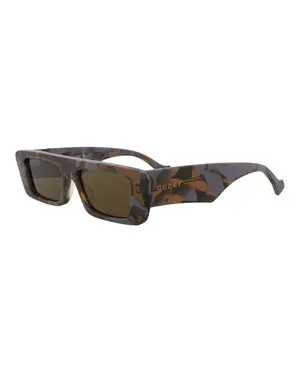 Gucci Square Rectangle Sunglasses - Havana/brown (gg1331s