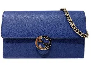 Gucci Interlocking Gg Wallet On Chain - Blue
